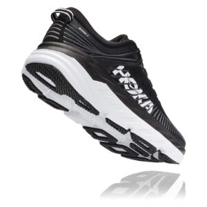 HOKA ONE ONE Women's Bondi 7 Running Shoe, Black/White, 7