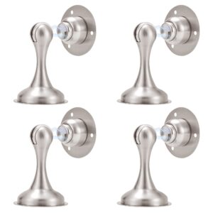 magnetic door stop brushed nickel magnetic door stopper magnet door stops with double-sided adhesive tape no drilling wall mount door stop for keep your door open 4 pack