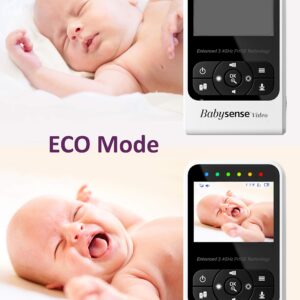 Babysense New Video Baby Monitor with Camera and Audio, Supplied with Two Cameras, Long Range, Room Temperature, Infrared Night Vision, Two Way Talk Back, Lullabies and White Noise, Model V24R_2