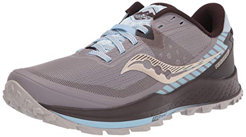 Saucony Women's Peregrine 11 Trail Running Shoe, Zinc/Sky/Loom, 9