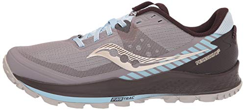 Saucony Women's Peregrine 11 Trail Running Shoe, Zinc/Sky/Loom, 9