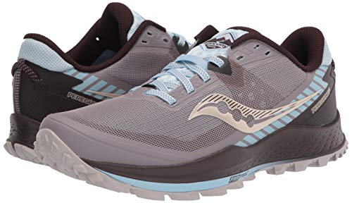 Saucony Women's Peregrine 11 Trail Running Shoe, Zinc/Sky/Loom, 9