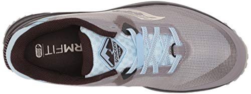 Saucony Women's Peregrine 11 Trail Running Shoe, Zinc/Sky/Loom, 9