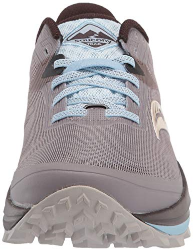 Saucony Women's Peregrine 11 Trail Running Shoe, Zinc/Sky/Loom, 9