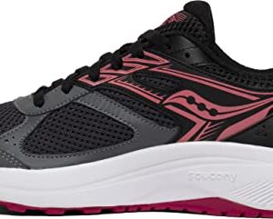 Saucony Women's Cohesion 14 Road Running Shoe, Charcoal/Coral, 8