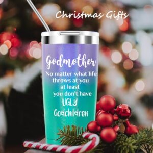 JERIO Godmother Gifts from Godchild,Godparent Proposal Gift - 12 oz Stainless Steel Wine Tumbler Gifts Perfect Mother’s Day Christmas gifts for God Mom