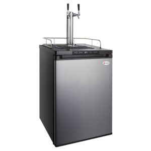 Kegco Kegerator, Dual Tap, Stainless Steel