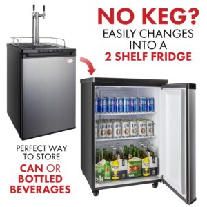 Kegco Kegerator, Dual Tap, Stainless Steel