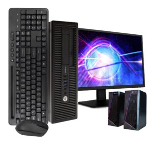 hp prodesk 600g1 business desktop pc - intel i5, 8gb ram, 500gb hdd, windows 10 pro 64bit, 24 monitor, wireless keyboard and mouse (renewed)