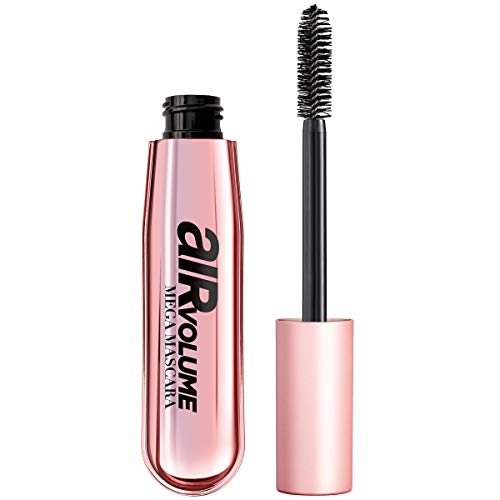 L'Oreal Paris Makeup Air Volume Mega Mascara, Lightweight & Long-lasting Volumizing Mascara for Voluminous Eyelashes, Washable Black Brown, 0.3 Fl Oz