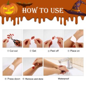 Scar Tattoos Temporary Halloween Makeup Tattoos Body Face Scar Realistic Temporary Zombie Tattoos Fake Bloody Wound for Halloween Cosplay Party Masquerade Costume Makeup Props (30 Sheets)