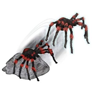 Spirit Halloween LED Red and Black Jumping Spider Animatronic | Halloween Décor | Horror Décor | 21 Inches | Moving Prop