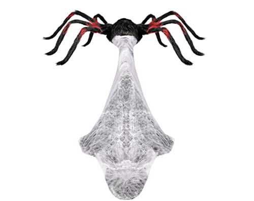 Spirit Halloween LED Red and Black Jumping Spider Animatronic | Halloween Décor | Horror Décor | 21 Inches | Moving Prop