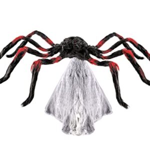 Spirit Halloween LED Red and Black Jumping Spider Animatronic | Halloween Décor | Horror Décor | 21 Inches | Moving Prop