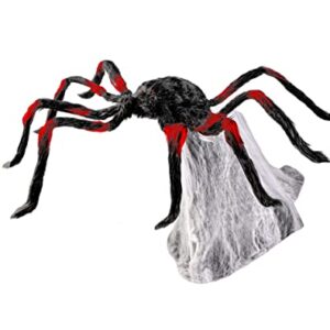 Spirit Halloween LED Red and Black Jumping Spider Animatronic | Halloween Décor | Horror Décor | 21 Inches | Moving Prop