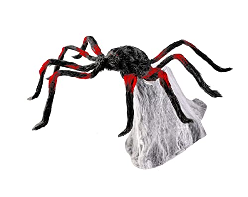 Spirit Halloween LED Red and Black Jumping Spider Animatronic | Halloween Décor | Horror Décor | 21 Inches | Moving Prop