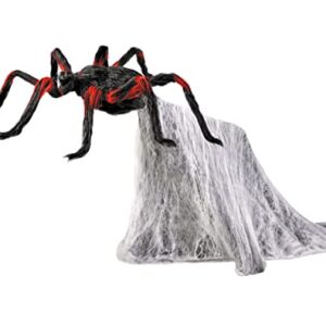 Spirit Halloween LED Red and Black Jumping Spider Animatronic | Halloween Décor | Horror Décor | 21 Inches | Moving Prop