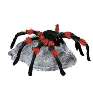 Spirit Halloween LED Red and Black Jumping Spider Animatronic | Halloween Décor | Horror Décor | 21 Inches | Moving Prop