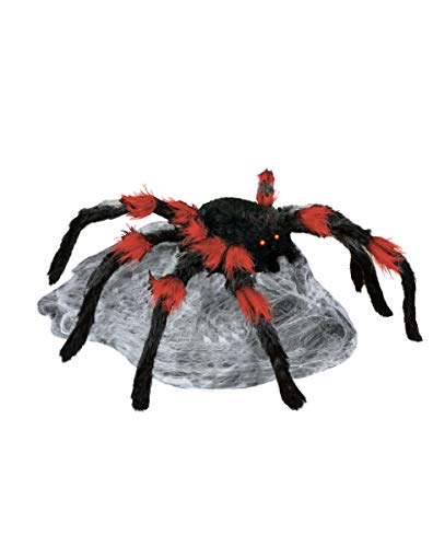 Spirit Halloween LED Red and Black Jumping Spider Animatronic | Halloween Décor | Horror Décor | 21 Inches | Moving Prop