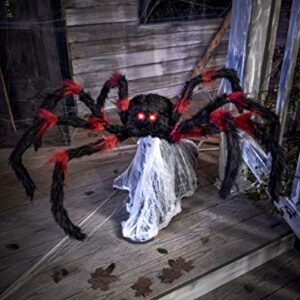 Spirit Halloween LED Red and Black Jumping Spider Animatronic | Halloween Décor | Horror Décor | 21 Inches | Moving Prop