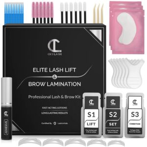 2 in 1 lash lift kit and brow lamination kit | instant perming, lifting & curling for eyelashes & eyebrows | professional salon results lasting 6-8 weeks | includes glue & supplies for 5+ treatments