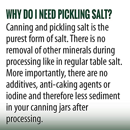 Pickling and Canning Salt, Curing Salt for Natural Preserving, Non-Iodized and Kosher Fine Brining Sea Salt, 1lb Shaker - Sea Salt Superstore