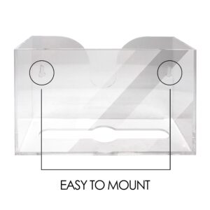 Essentially Yours Acrylic Folded Paper Towel Holder - Wall Mounted or Freestanding | Dispenser for Multifold, Trifold, and C Fold Napkins (Clear)