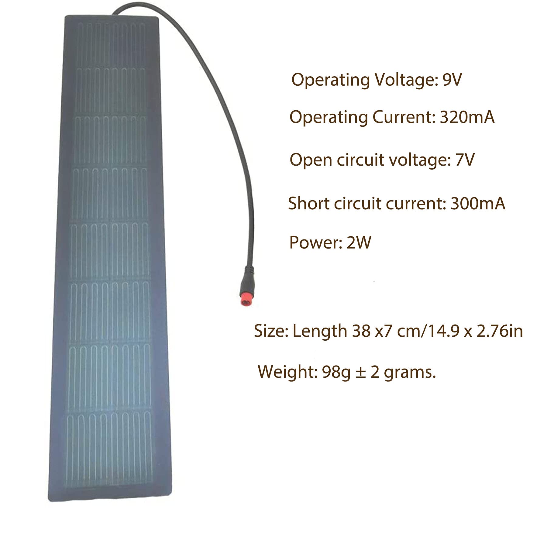 Amorphous-Solar-Panel-CIGS-Film-Power-Portable-Ultra-Thin-Charger-Photovoltaic-Solar-Cell Flex Waterproof 2W DIY (14.96x2.76in(38x7cm))