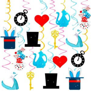 laventy 16 pcs alice hanging swirl decorations alice party decoration alice banner alice party supplies tea party hanging swirl decorations