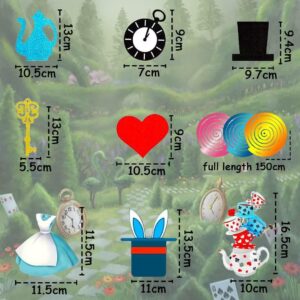 LaVenty 16 PCS Alice Hanging Swirl Decorations Alice Party Decoration Alice Banner Alice Party Supplies Tea party Hanging Swirl Decorations