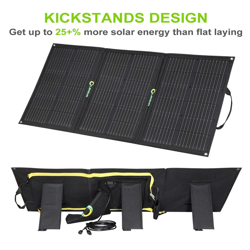 Lensun 100W 12V Foldable Solar Panel for Solar Generator Power Station …