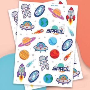 xo, Fetti Space + Planets Temporary Tattoos for Kids - 46 Glitter styles | Alien Birthday Party Supplies, Astronaut Favors + Rocketship Decorations