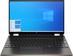 hp spectre x360 15.6 inch 4k uhd touch-screen 512gb ssd + 32gb optane 1.8ghz i7 2-in-1 laptop (16gb ram, quad-core i7-10510u, geforce mx330, windows 10 home) nightfall black 15-eb0043dx