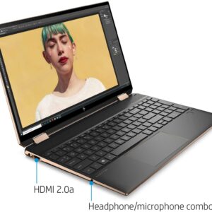 HP Spectre X360 15.6 Inch 4K UHD Touch-Screen 512GB SSD + 32GB Optane 1.8GHz i7 2-in-1 Laptop (16GB RAM, Quad-Core i7-10510U, GeForce MX330, Windows 10 Home) Nightfall Black 15-EB0043DX