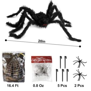 AODINI Spider Web Halloween Decorations, 16 ×15 Feet Giant Triangular Spider Web Plus a Fake Big Spider, Suitable for Indoor and Outdoor Yard Haunted House Party Halloween Decor