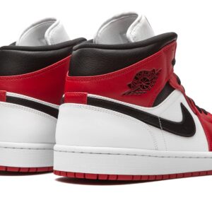 Nike Men's Air Jordan 1 Mid Chicago 2020", White/Gym Red/Black, 10.5