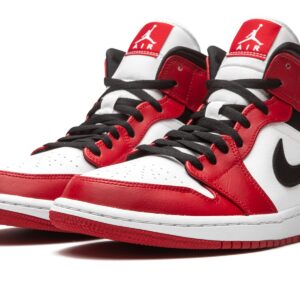 Nike Men's Air Jordan 1 Mid Chicago 2020", White/Gym Red/Black, 10.5