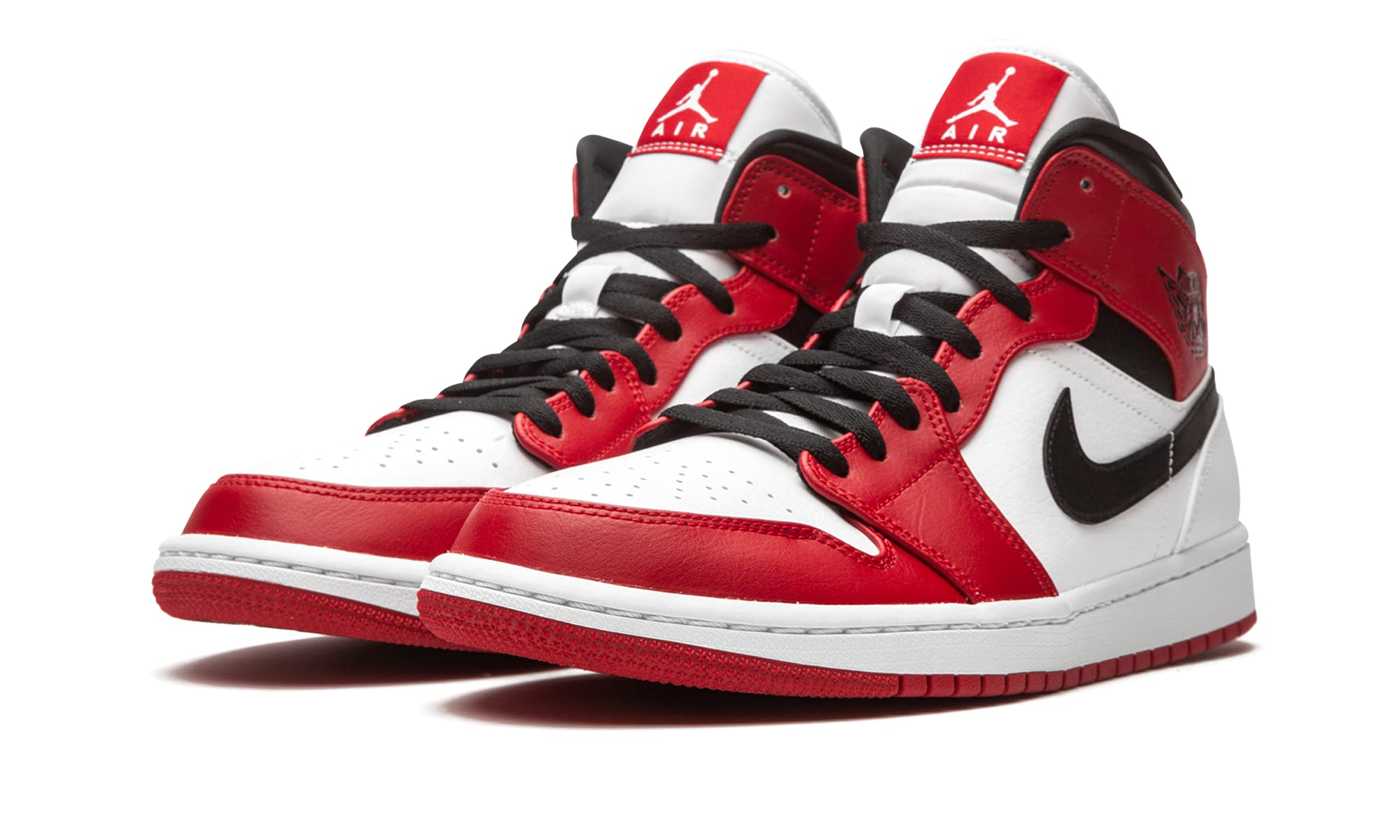 Nike Men's Air Jordan 1 Mid Chicago 2020", White/Gym Red/Black, 10.5