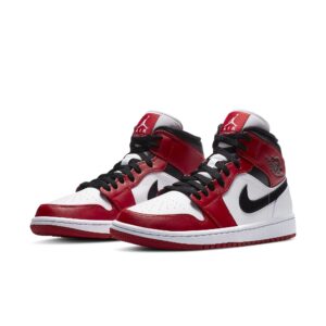 Nike Men's Air Jordan 1 Mid Chicago 2020", White/Gym Red/Black, 10.5