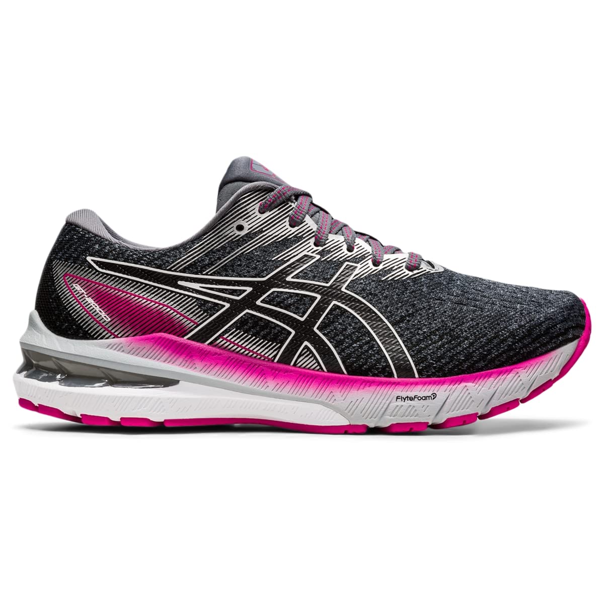 ASICS Women's GT-2000 10 Running Shoes, 8, Sheet Rock/Pink Rave