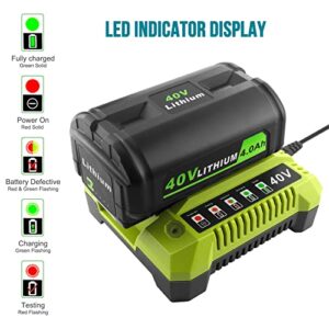 ADVTRONICS 40 Volt Lithium-Ion OP401 Charger Compatible with Ryobi 40V Battery OP4026 OP40201 OP4040 OP40401 OP4050 OP4050A OP40501 OP40601