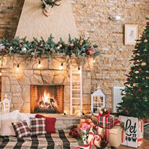 Dudaacvt 7x5ft Christmas Fireplace Theme Backdrop for Photography Christmas Photography Backdrop Merry Xmas Sock Gift Decorations Family Party Banner Photo Studio Props D470