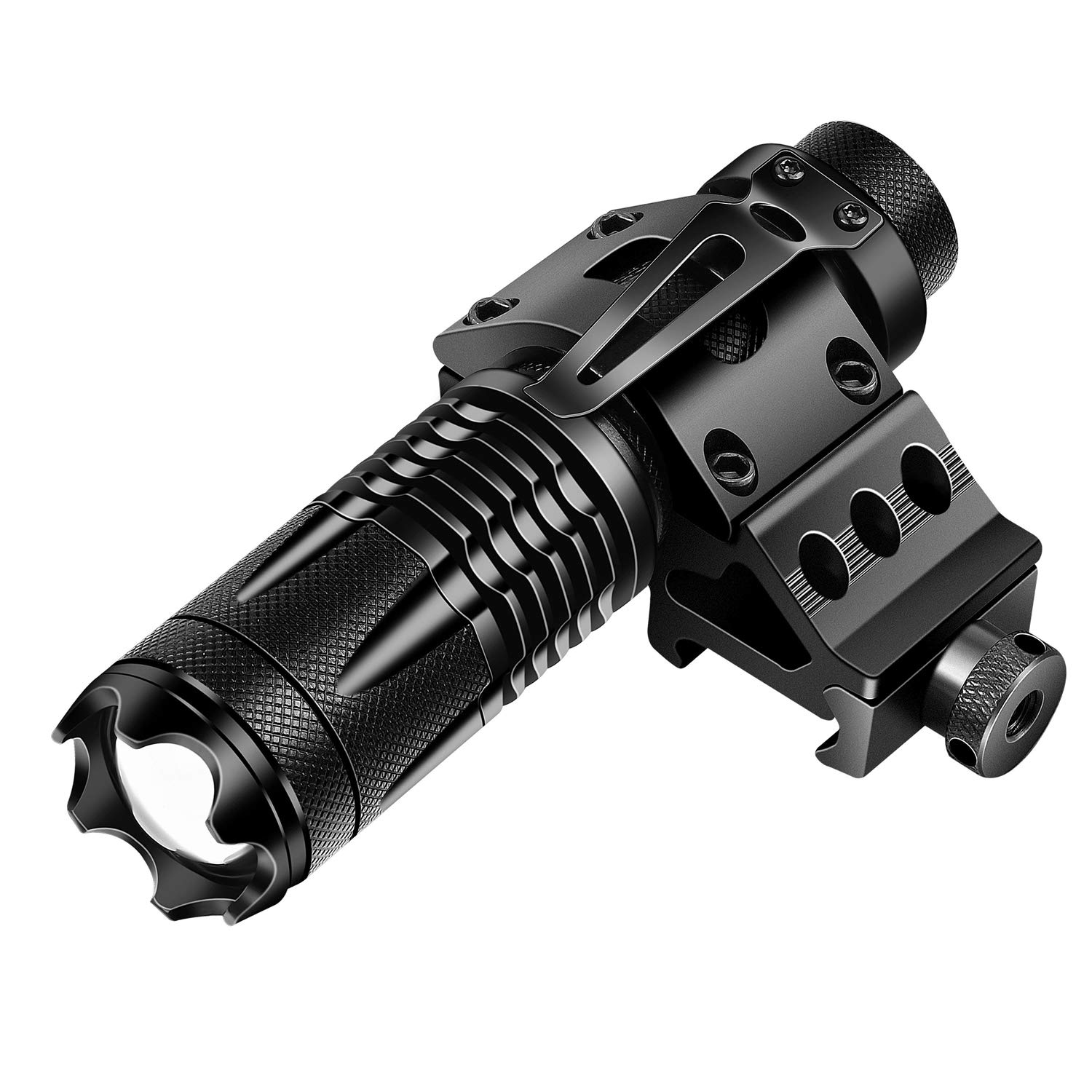 Fenyee Tactical Flashlight Adjustable 350 Yards 1200 Lumen LED Light with Offset Mount for Outdoor Hunting