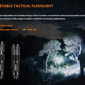 Fenyee Tactical Flashlight Adjustable 350 Yards 1200 Lumen LED Light with Offset Mount for Outdoor Hunting