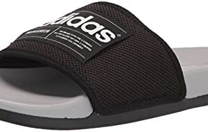 adidas Unisex Adilette Comfort Slide, Core Black/White/Grey, 7 US Men