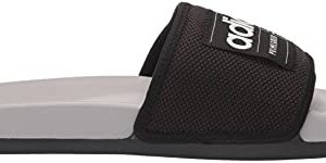 adidas Unisex Adilette Comfort Slide, Core Black/White/Grey, 7 US Men