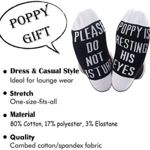 TSOTMO 2 Pairs Grandpa Gift Novelty Gift From Grandkid Father’s Day Gift Please Do Not Disturb Poppy Is Resting His Eyes (Poppy His Eyes)