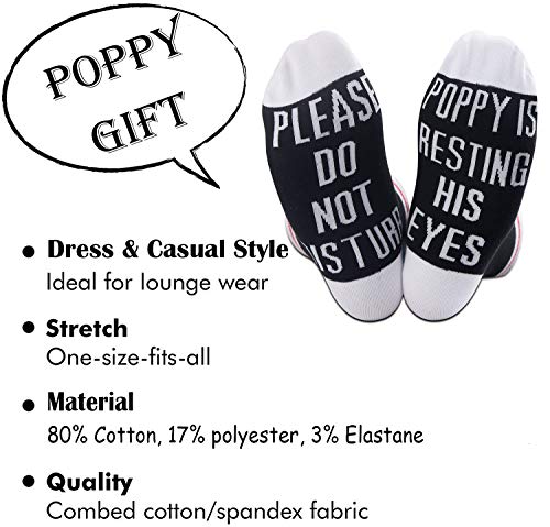 TSOTMO 2 Pairs Grandpa Gift Novelty Gift From Grandkid Father’s Day Gift Please Do Not Disturb Poppy Is Resting His Eyes (Poppy His Eyes)