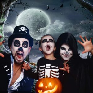 SJOLOON Halloween Backdrop for Photography Horror Night Background Scary Pumpkin Moon Backdrop for Party Decoration Supplies Studio Props 11897 (8x6FT)