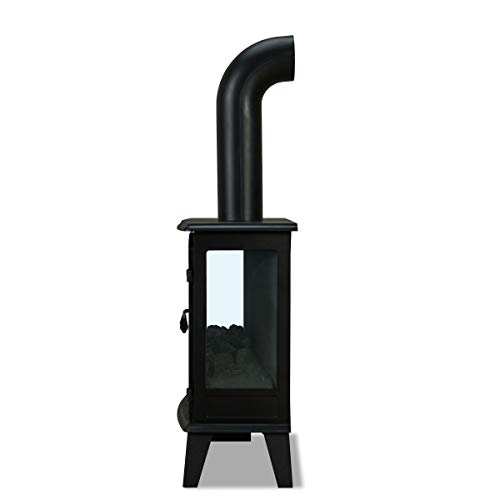 Real Flame Foster Stove Electric Fireplace - Freestanding with Adjustable Thermostat, Auto Shut-Off